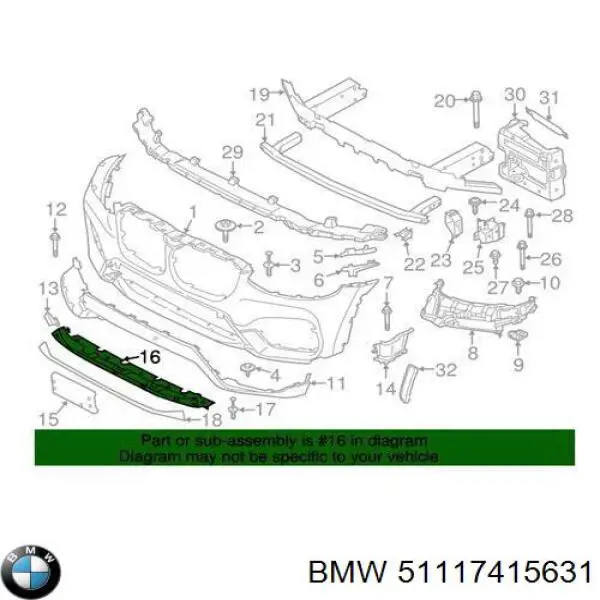 51117415631 BMW автозапчастина - купити онлайн в Україні