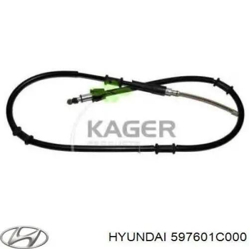 597601C000 Hyundai/Kia трос стоянкового гальма задній лівий