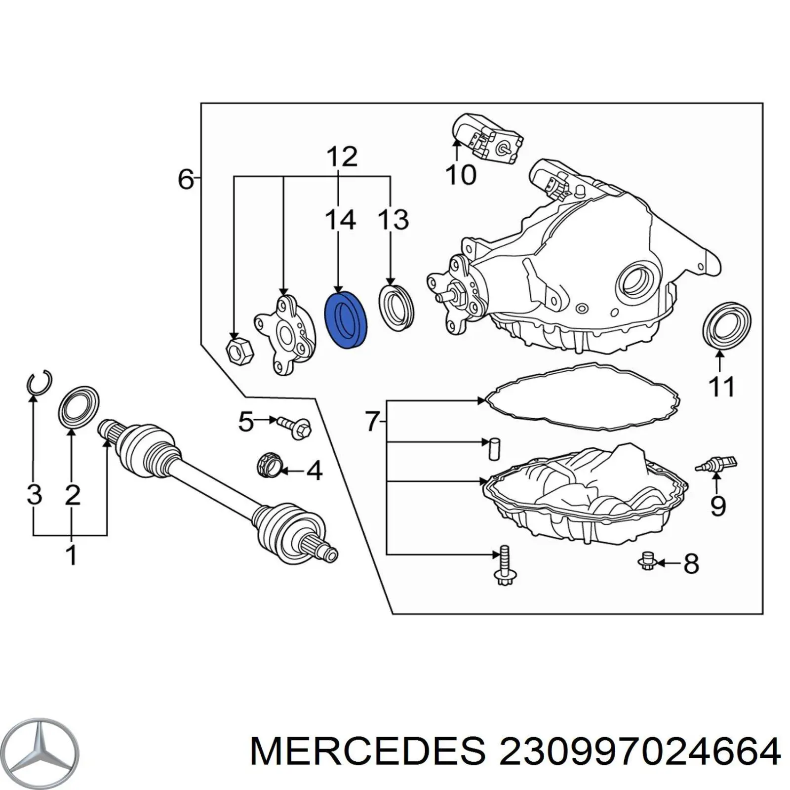 Сальник дифференциала на Mercedes S (W221)