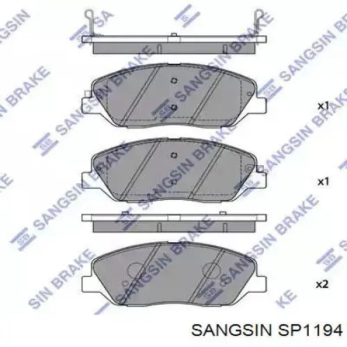 SP1194 Sangsin передні тормозні колодки - купити онлайн в Україні