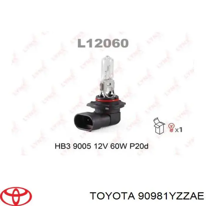 90981YZZAE Toyota лампочка галогенна - купити онлайн в Україні