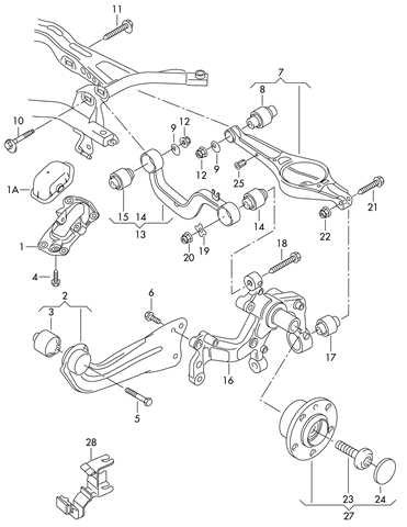 WHT000228 VAG болт кріплення заднього нижнього важеля, внутрішній