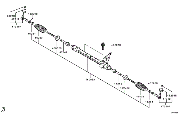 4422A076 Mitsubishi тяга рульова
