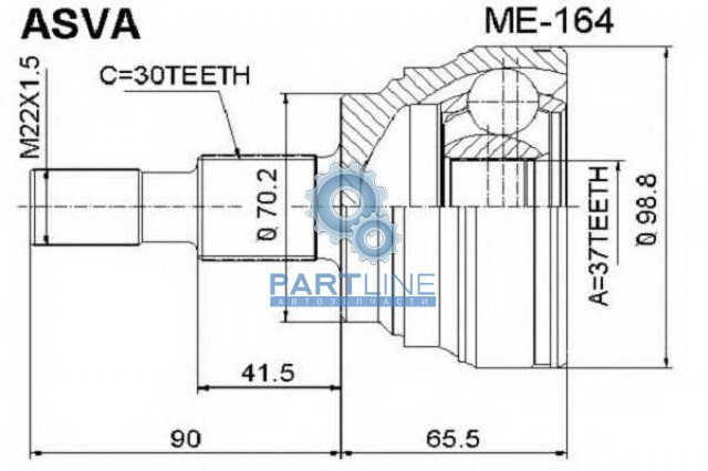 ME164 Asva граната зовнішня